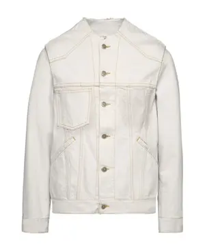MAISON MARGIELA Collarless Buttoned Denim Jacket - White