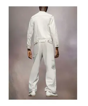 MAISON MARGIELA Collarless Buttoned Denim Jacket - White