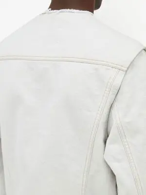 MAISON MARGIELA Collarless Buttoned Denim Jacket - White