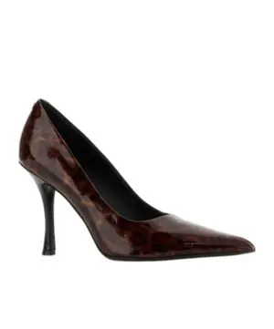 FERRAGAMO Printed Pointed Toe High Heel Pumps - Black