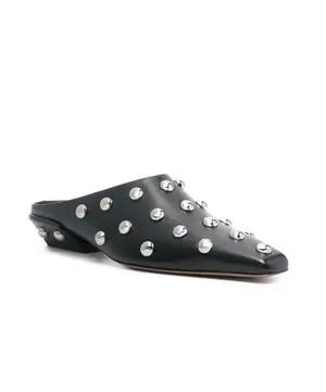 Paris Texas Embellished Square Toe Mules