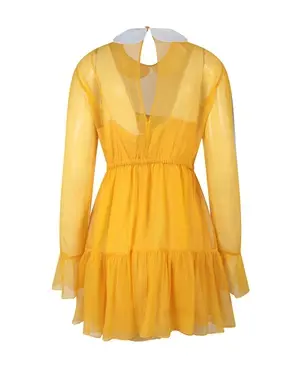 Gucci Ruffled Hem Chiffon Dress