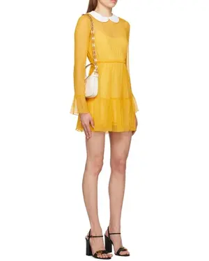 Gucci Ruffled Hem Chiffon Dress