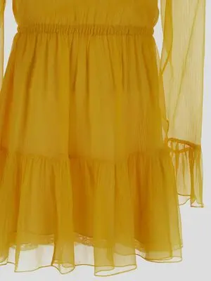 Gucci Ruffled Hem Chiffon Dress