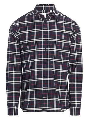 Burberry Checked Slim-fit Shirt - Black