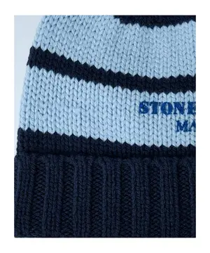 Stone Island Striped Knitted Beanie - Black