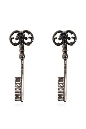 Moschino Lettering Key Drop Earrings