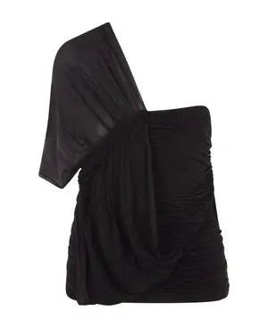 Rick Owens Draped One-shoulder Mini Dress - Black