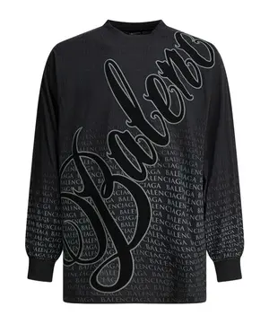 Balenciaga Logo Printed Long-sleeved T-shirt
