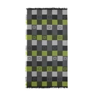 Emporio Armani Logo Checkered Scarf - Black
