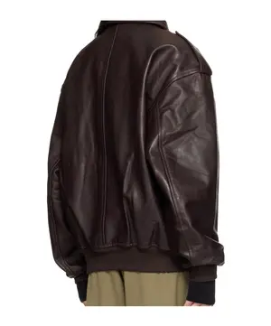 THE FRANKIE SHOP Leather Bomber Jacket - Black