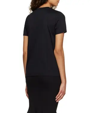 Balmain Logo Print Crewneck T-shirt With Embellished Shoulders