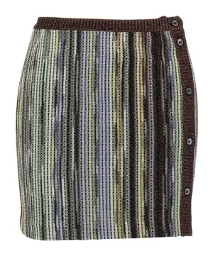 Missoni Striped Side Buttoned Mini Skirt - Multicolor
