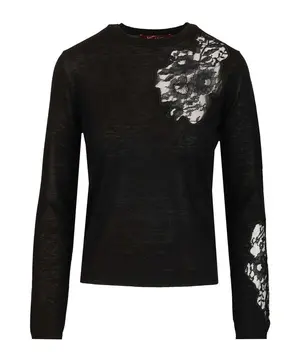 Max Mara Lace Appliqué Long Sleeve T-shirt