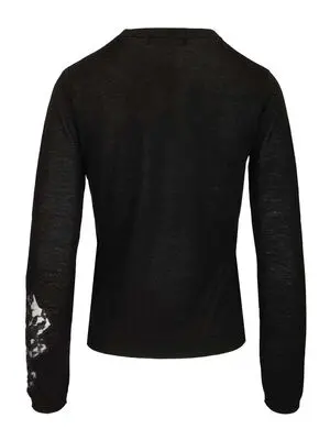 Max Mara Lace Appliqué Long Sleeve T-shirt