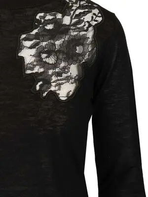 Max Mara Lace Appliqué Long Sleeve T-shirt