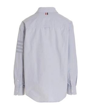 Thom Browne Striped Collared Button-up Shirt - Light Blue