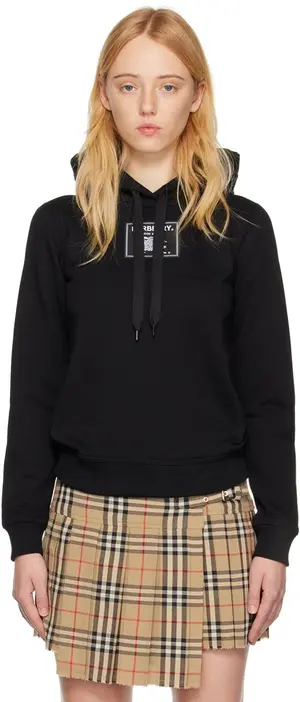 Burberry Logo Patch Drawstring Hoodie