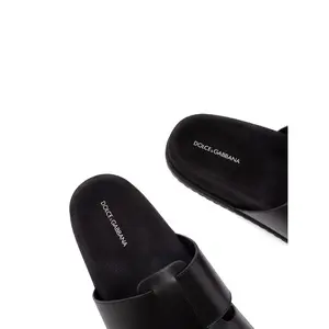 Dolce & Gabbana Logo Detailed Slides - Black
