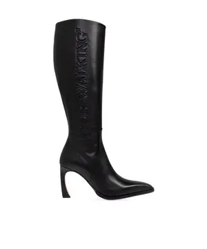 Off-White Knee High Boots With Monogram Detailing