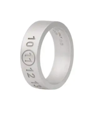 MAISON MARGIELA Engraved Numerical Logo Ring - Silver