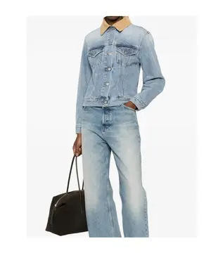 RÓHE Patchwork Denim Jacket With Classic Collar - Gray