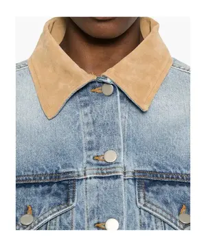 RÓHE Patchwork Denim Jacket With Classic Collar - Gray