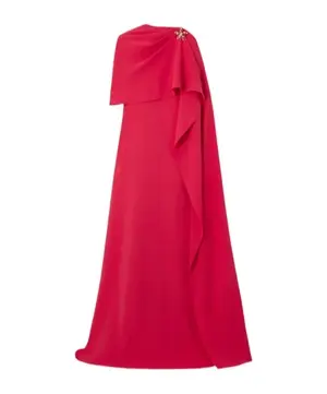 Oscar De La Renta Shawl-effect Crepe Gown