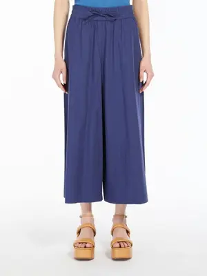 Max Mara Wide-leg Cotton Poplin Trousers