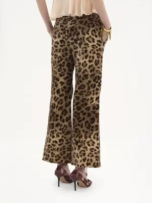 Chloé Leopard Print Cropped Flared Trousers