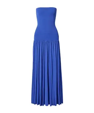Zimmermann Strapless Ribbed Maxi Dress With Pleated Skirt