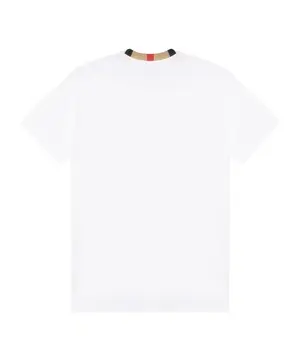Burberry Check Round Collar T-shirt - White
