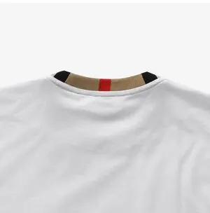 Burberry Check Round Collar T-shirt - White