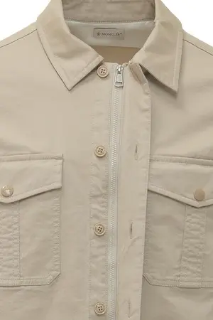 Moncler Cotton Blend Gabardine Long Sleeve Shirt
