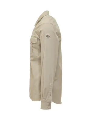 Moncler Cotton Blend Gabardine Long Sleeve Shirt