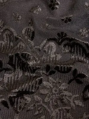 Etro Floral Jacquard Velvet V-neck Long Sleeve Dress - Black