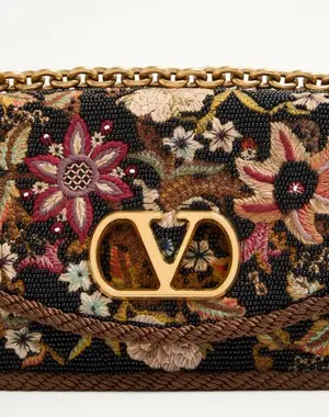 Valentino Garavani Vain Small Embroidered Shoulder Bag
