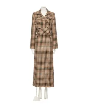 Valentino Garavani Checked Long-sleeved Double-breasted Coat