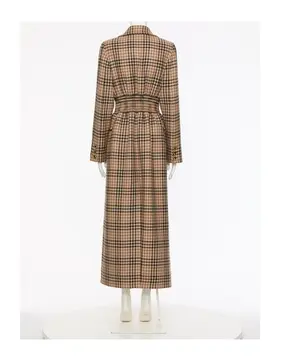 Valentino Garavani Checked Long-sleeved Double-breasted Coat