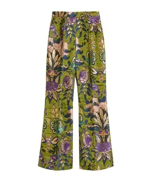 Valentino Garavani All-over Floral Patterned Flared Trousers