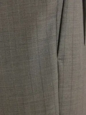 Auralee Pleated Tailored Pinstripe Pants - Gray