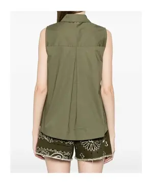 TWINSET Sleeveless Pleated Patch-pocket Shirt