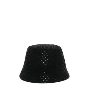 MAISON MICHEL Sequined Bucket Hat - Black