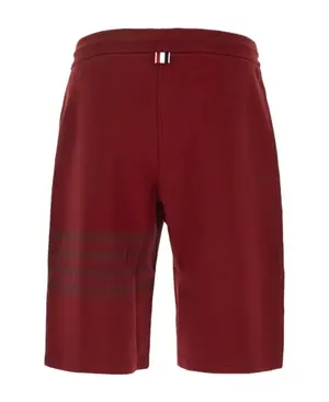 Thom Browne Double-sided Knitted Sports Shorts With Signature Stripes - Red