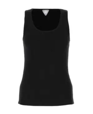 Bottega Veneta Ribbed Crewneck Tank Top - Black