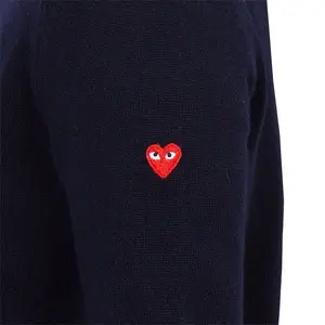 Play Comme Des Garcon Long Sleeve Cardigan - Black