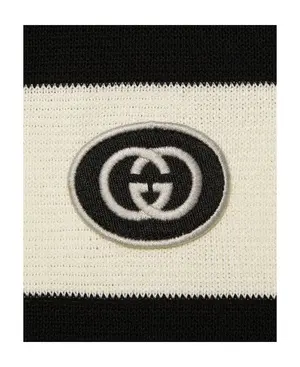 Gucci Logo Patch Striped Polo Shirt