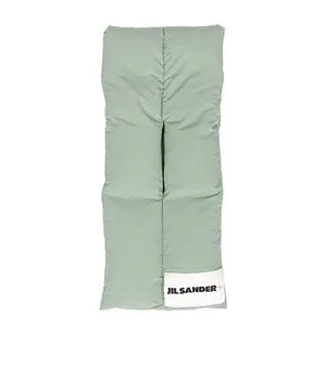 JIL SANDER Padded Logo Scarf Gray