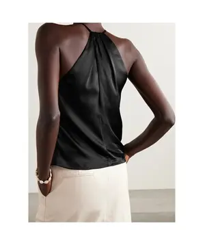 NILI LOTAN Edwige Pleated Halter Camisole