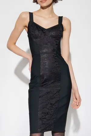 Dolce & Gabbana Fitted Lace Dress - Black